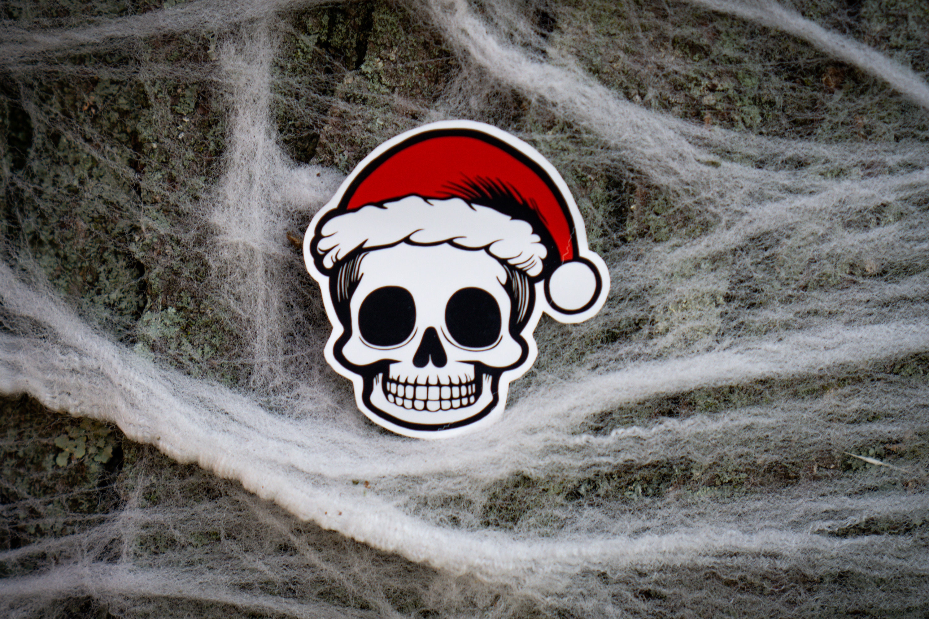 Santa Skull Vinyl Sticker Skeleton Christmas Party Social - Etsy
