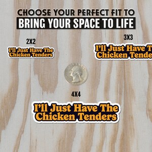Chicken Tenders Vinyl Sticker, Funny Stickers, Sarcastic Stickers, Food ...