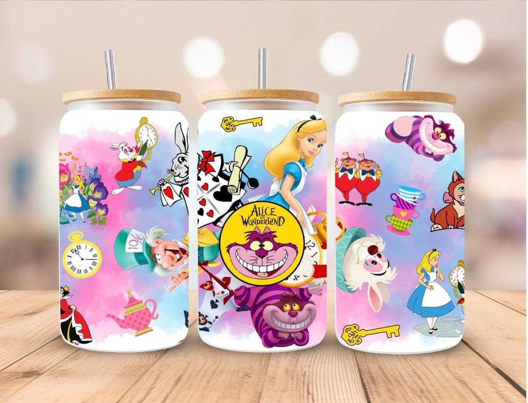 Alice in Wonderland Glass Can - Etsy