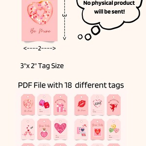 Valentines Printables. Gift Tags for Valentine's Day. Printable PDF ...