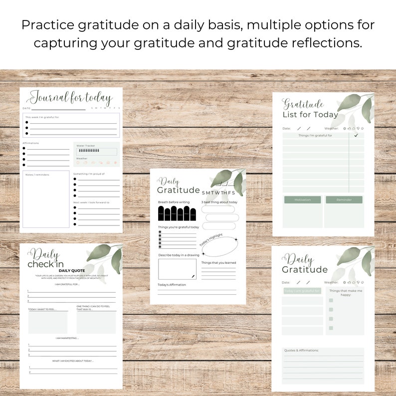 Gratitude Journal Printable BUNDLE Mindfulness Log, Gratitude Template ...