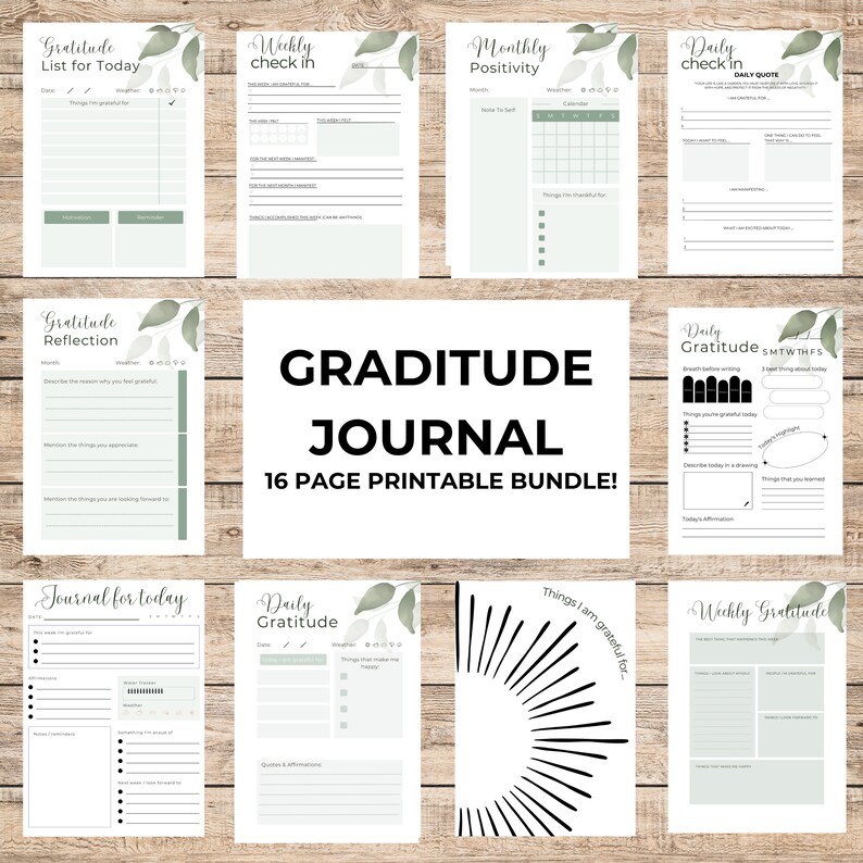 Gratitude Journal Printable BUNDLE Mindfulness Log, Gratitude Template ...
