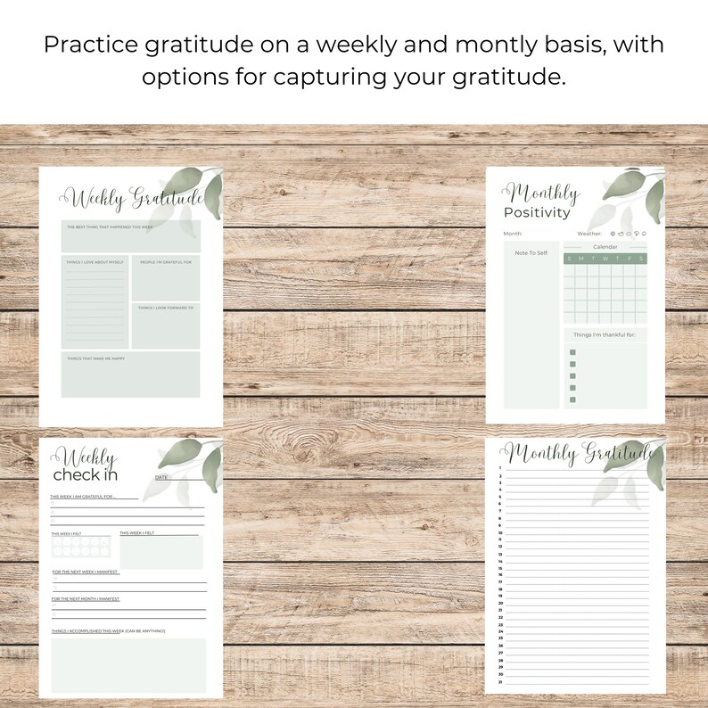 Gratitude Journal Printable BUNDLE Mindfulness Log, Gratitude Template ...