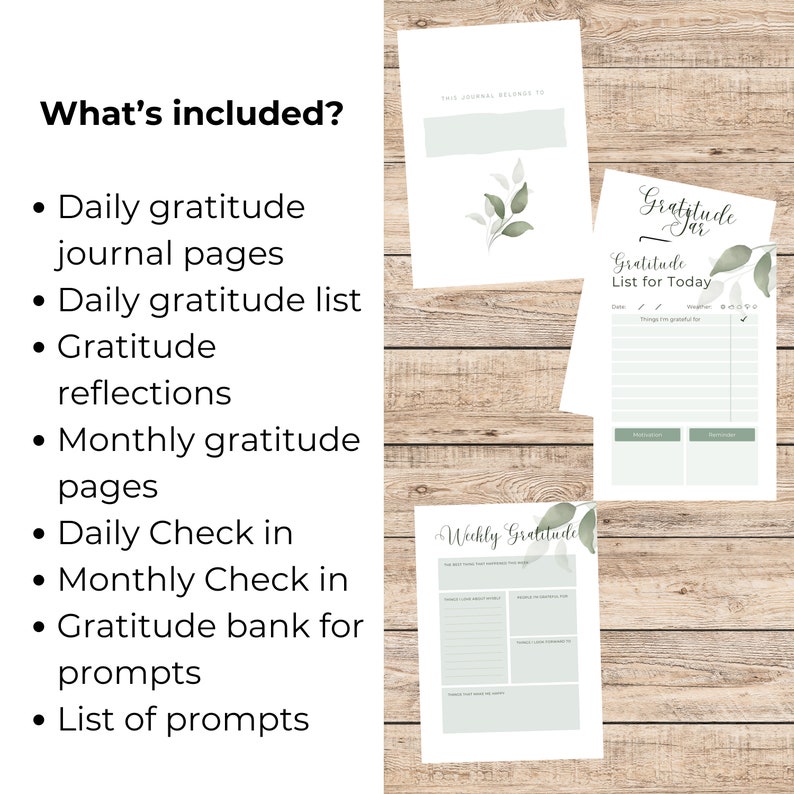 Gratitude Journal Printable BUNDLE Mindfulness Log, Gratitude Template ...
