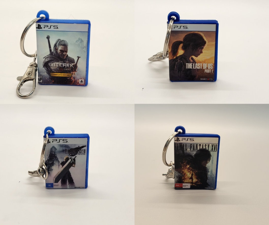 PS5 Game Box Keychain Spiderman 2, Minecraft Legends, Star Wars Jedi ...