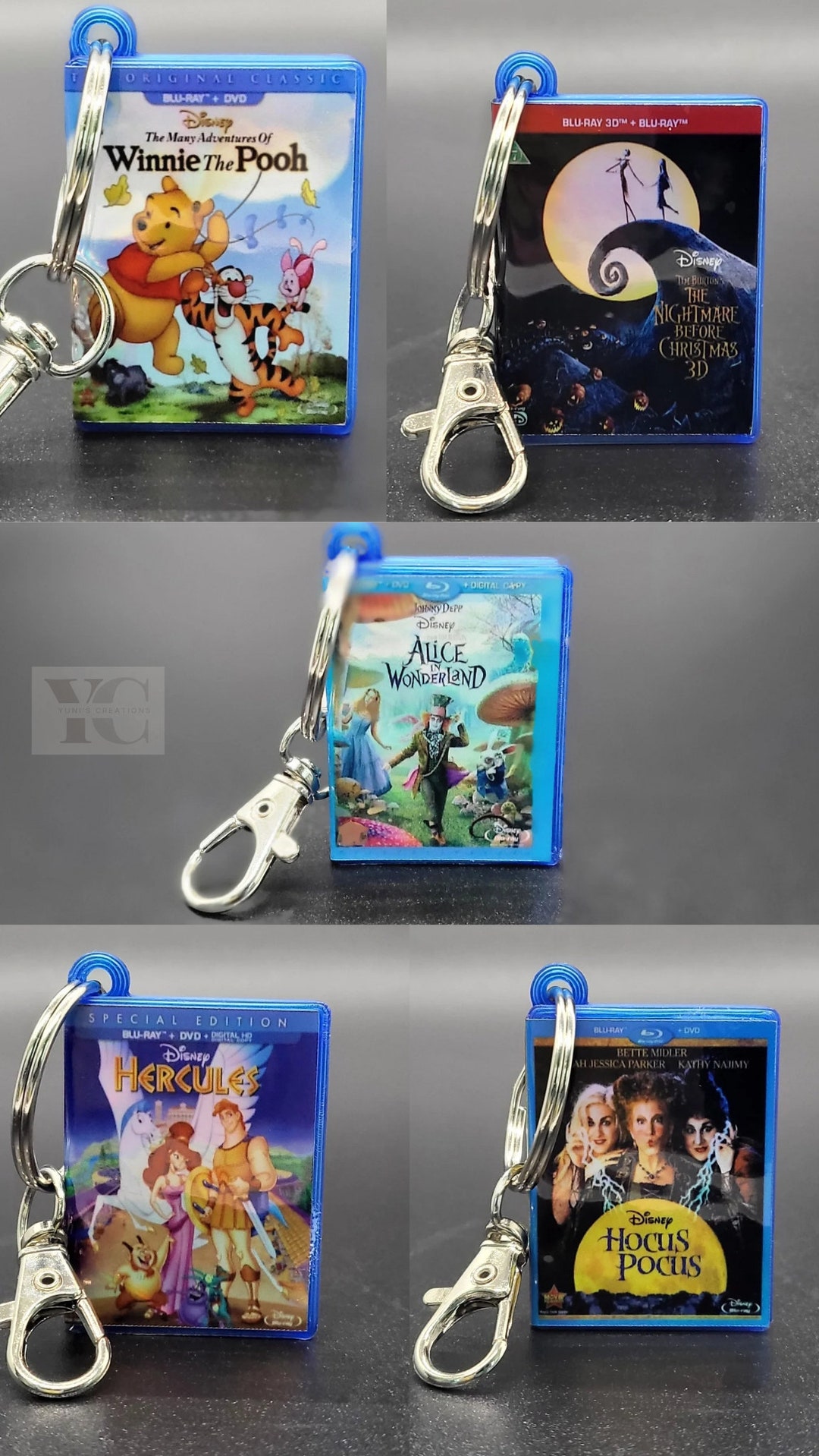 Disney Movie Miniature CD Box Keychain Winnie the Pooh, Hocus Pocus ...