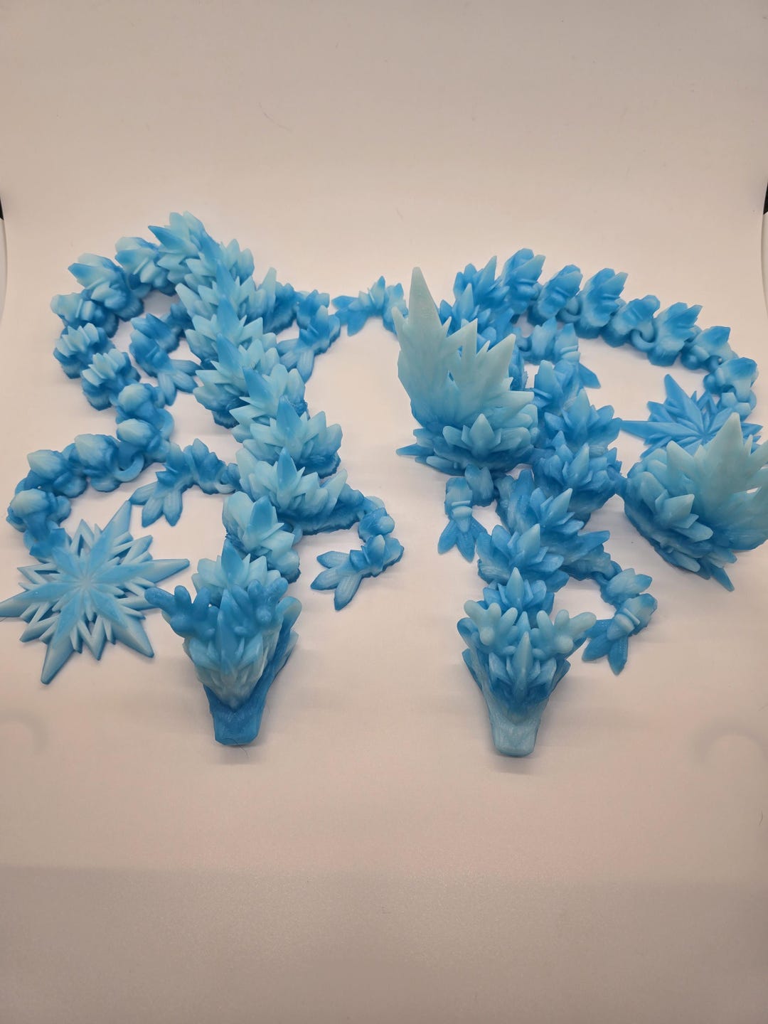 3D Printed Articulated Winter/ice Dragon With and Without Wings - Etsy