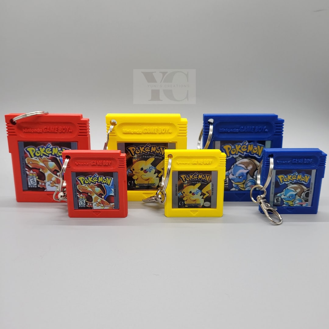 Nintendo Game Boy Keychain Pokemon - Yellow - Red - Blue - Etsy