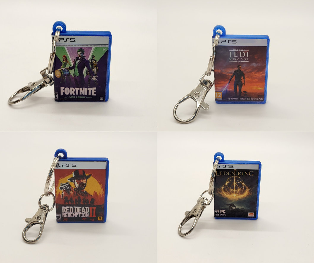 PS5 Game Box Keychain Spiderman 2, Minecraft Legends, Star Wars Jedi ...