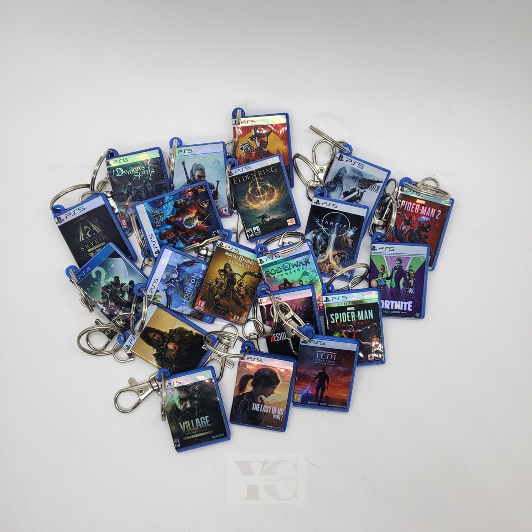 PS5 Game Box Keychain Spiderman 2, Minecraft Legends, Star Wars Jedi ...