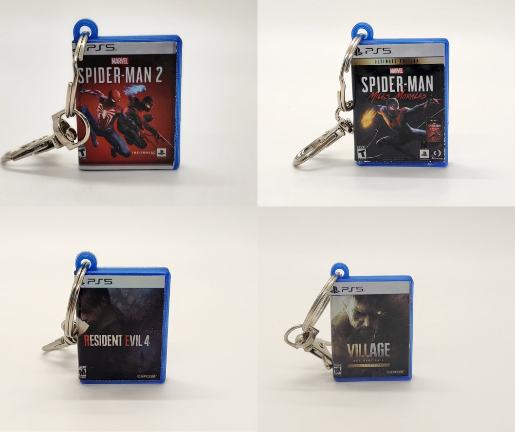 PS5 Game Box Keychain Spiderman 2, Minecraft Legends, Star Wars Jedi ...