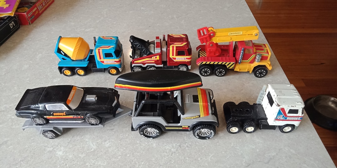 Vintage Buddy L - Trucks & Jeep Trailer Car Set - Etsy
