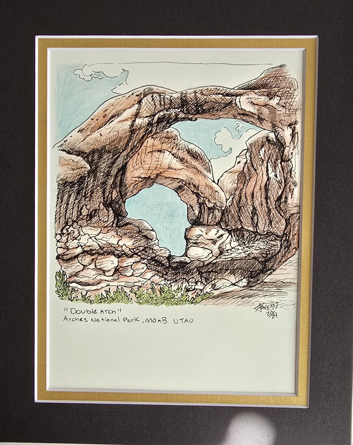 Double Arch ORIGINAL Hand Drawn Sketch (unframed) - Etsy