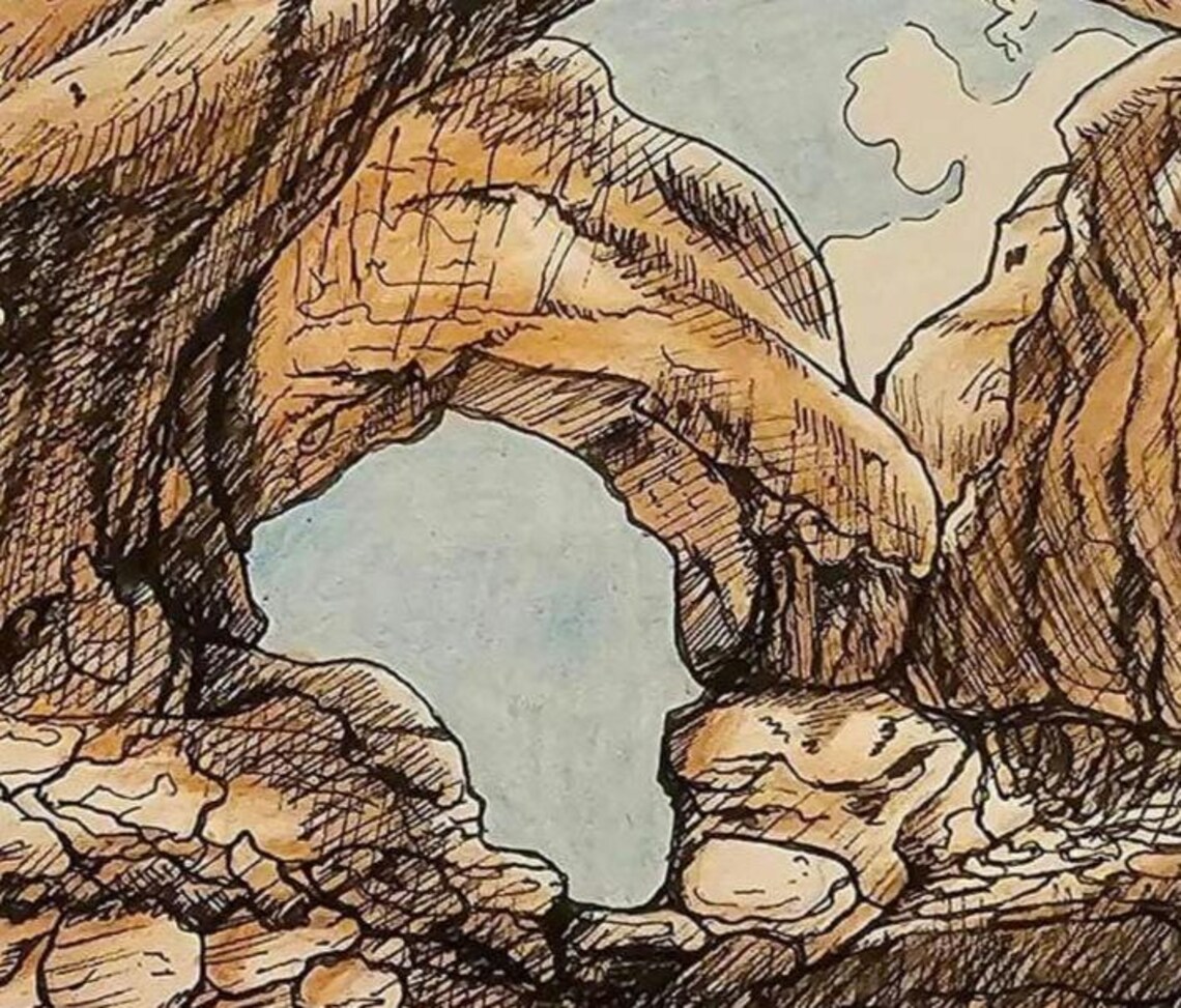 Double Arch ORIGINAL Hand Drawn Sketch (unframed) - Etsy