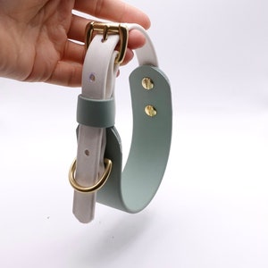 Large Custom Two Tone Sage and White Biothane® Collar Waterproof - Etsy