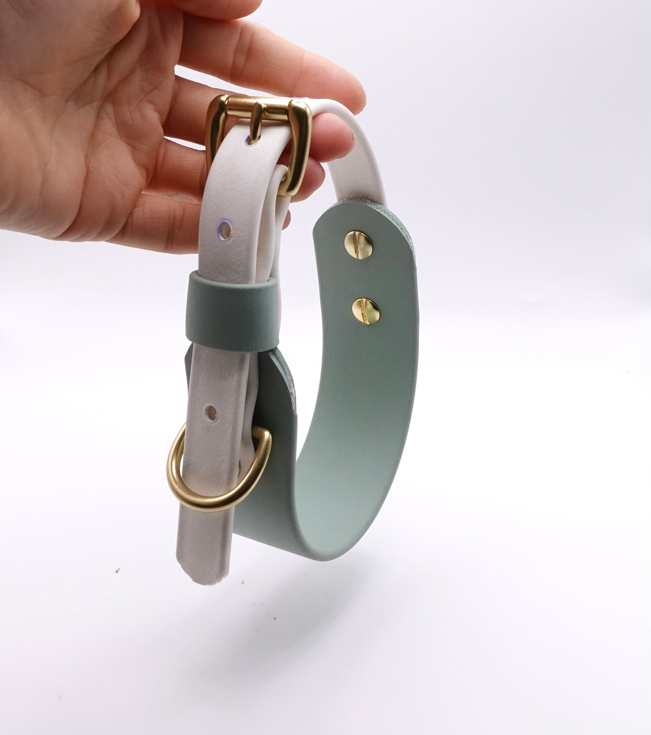 Large Custom Two Tone Sage and White Biothane® Collar Waterproof - Etsy
