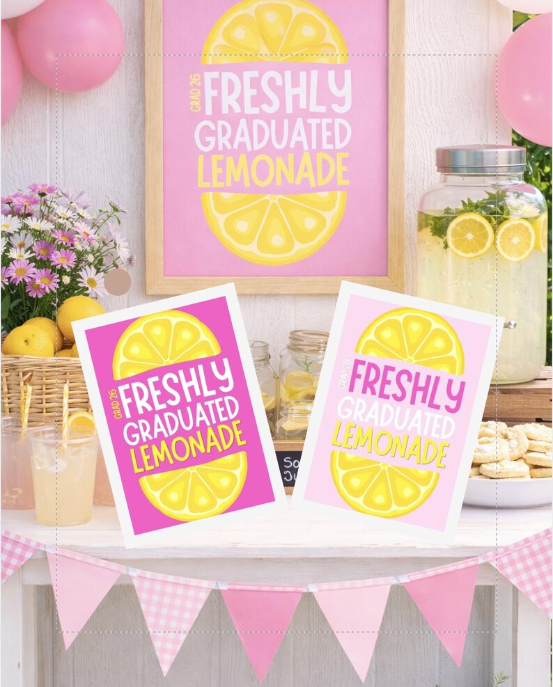 Graduation Lemonade Sign, Freshly Graduated Party Decor, Class of 2026 ...