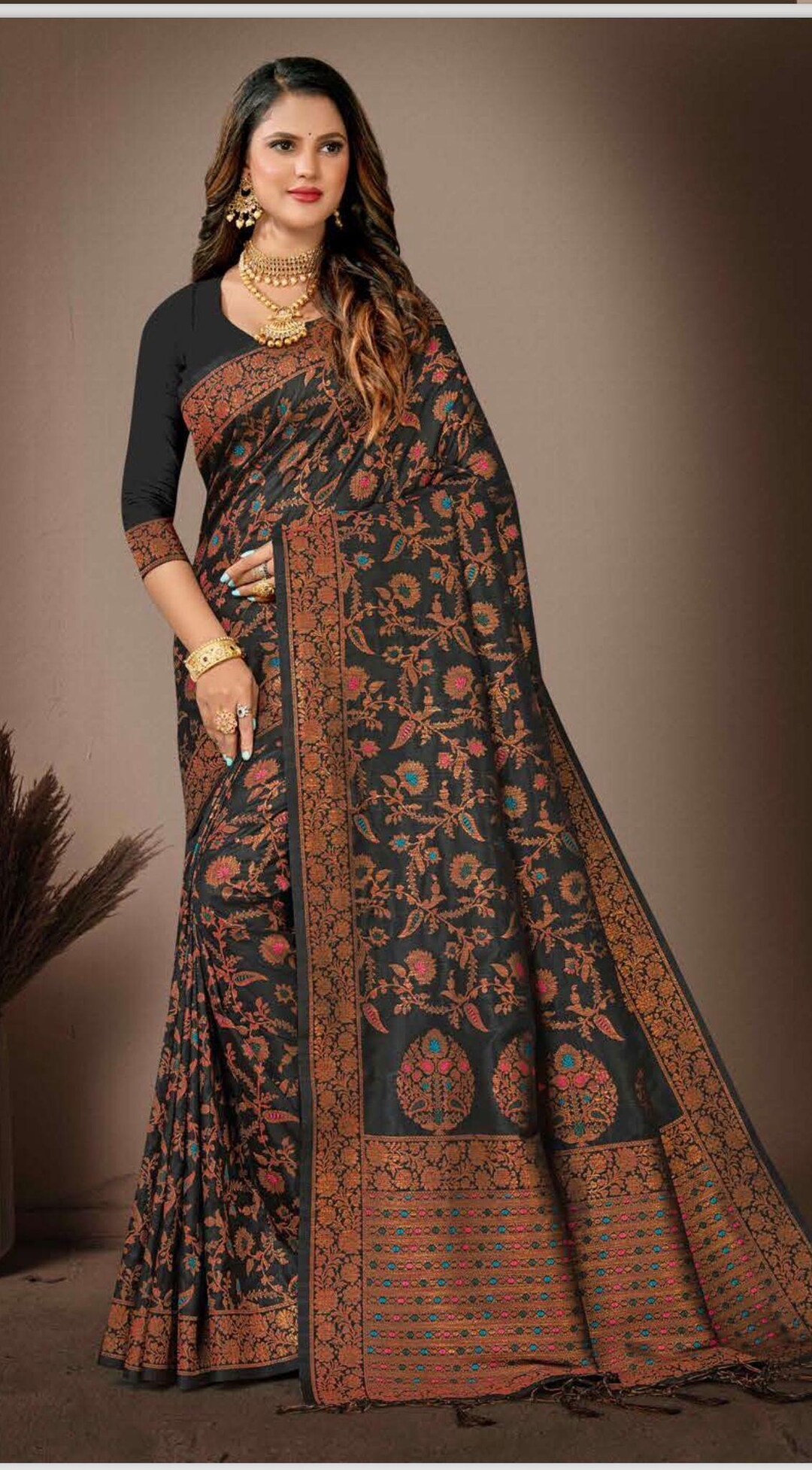 Poshkar Kani With Fine Embroidery All Over Jaaltussar Silk Saree ...