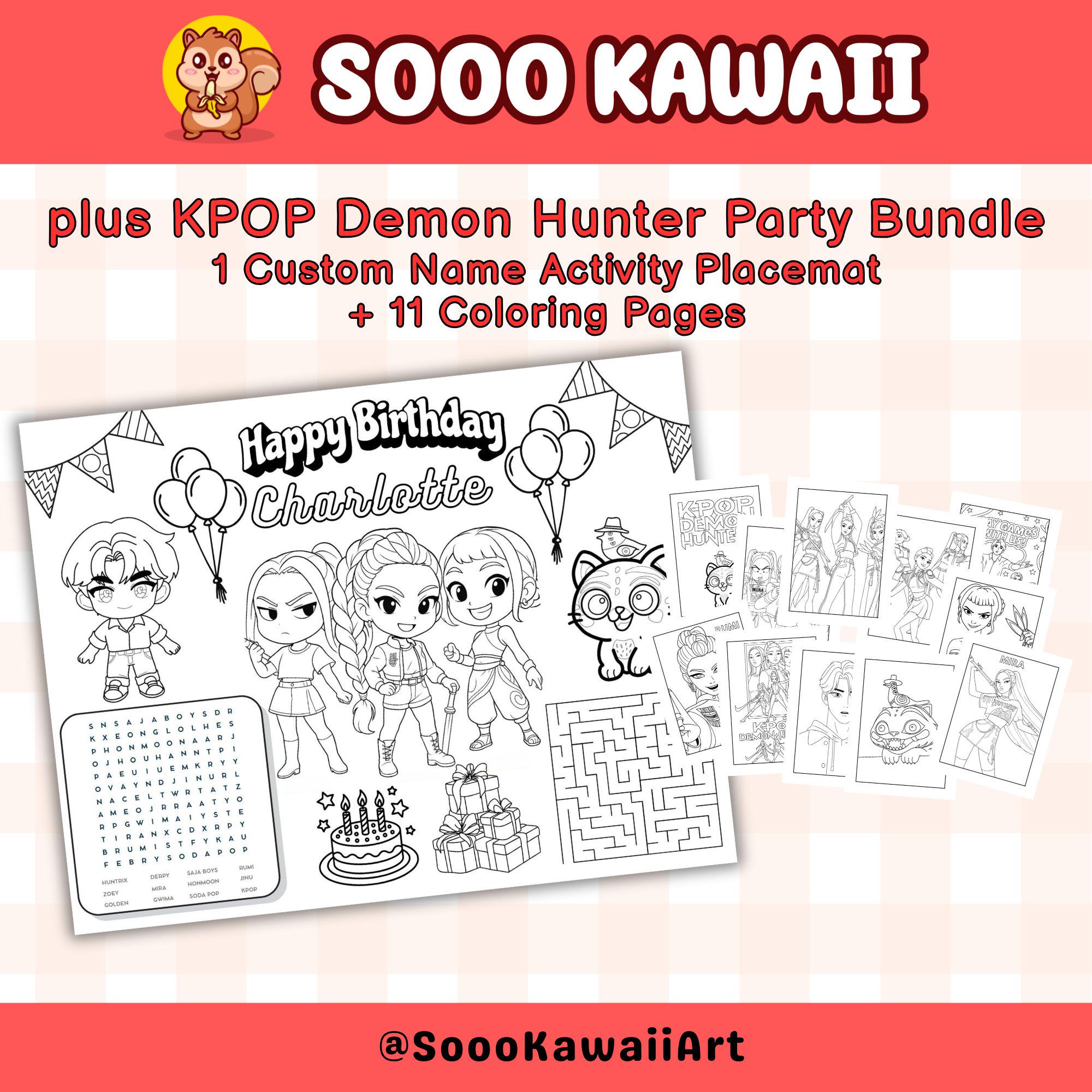 Kpop Demon Hunters Birthday Bundle | Ramen Cup Noodle Label Soda Pop ...