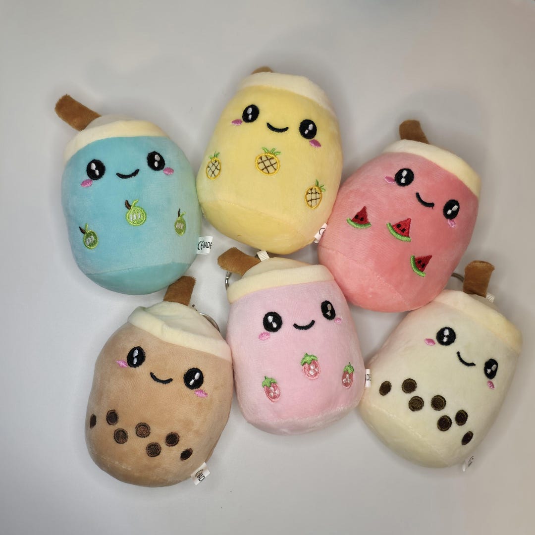 Boba Plushie Keychain - Fruit Milk Tea Cup Plush Doll - Kids Toy - Etsy