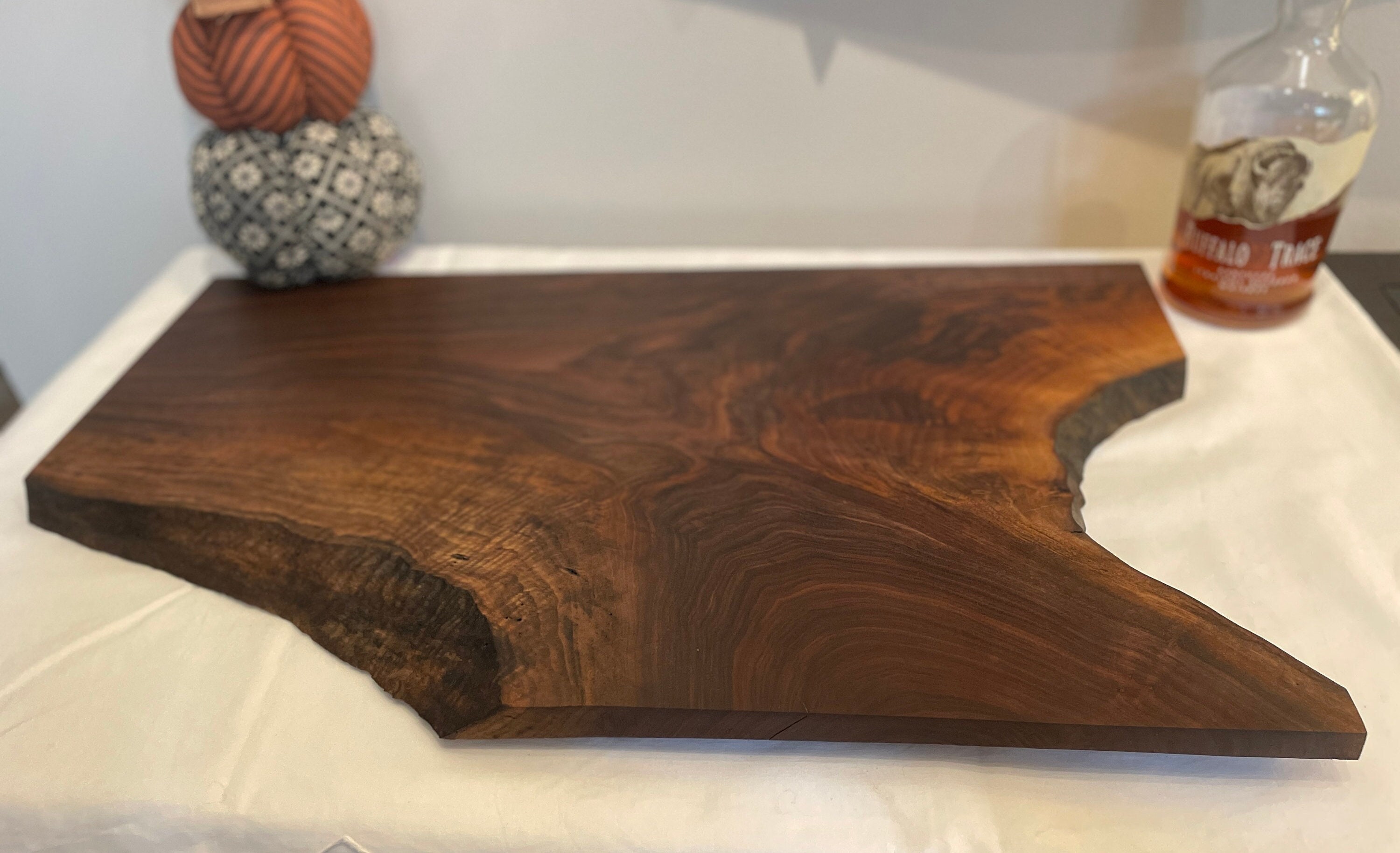 Large Live Edge Walnut Charcuterie Board with Foot - Etsy