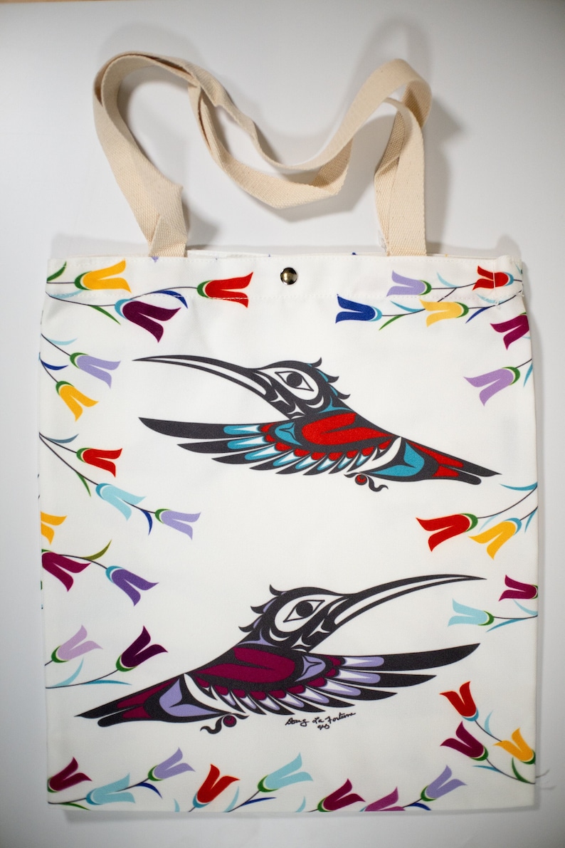 Coast Salish 'hummingbird' Indigenous Design by Douglas Lafortune Tote ...