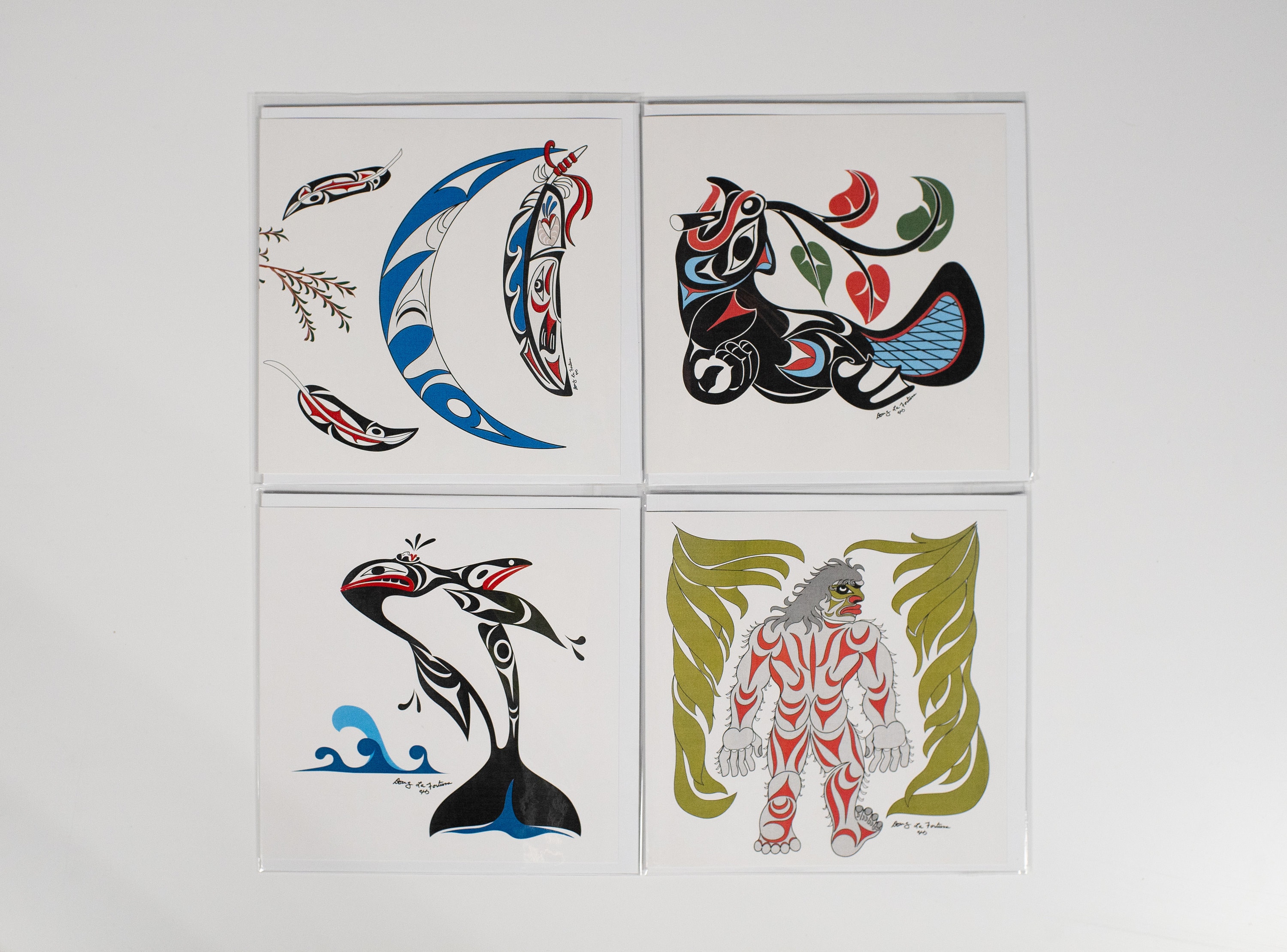 Coast Salish Indigenous Design by Douglas Lafortune Blank Greeting ...