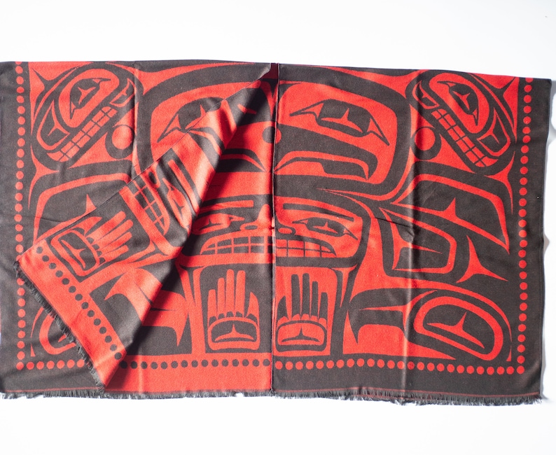 Salish 'longhouse' Indigenous Design by Jason Peters Wrap Shawl ...