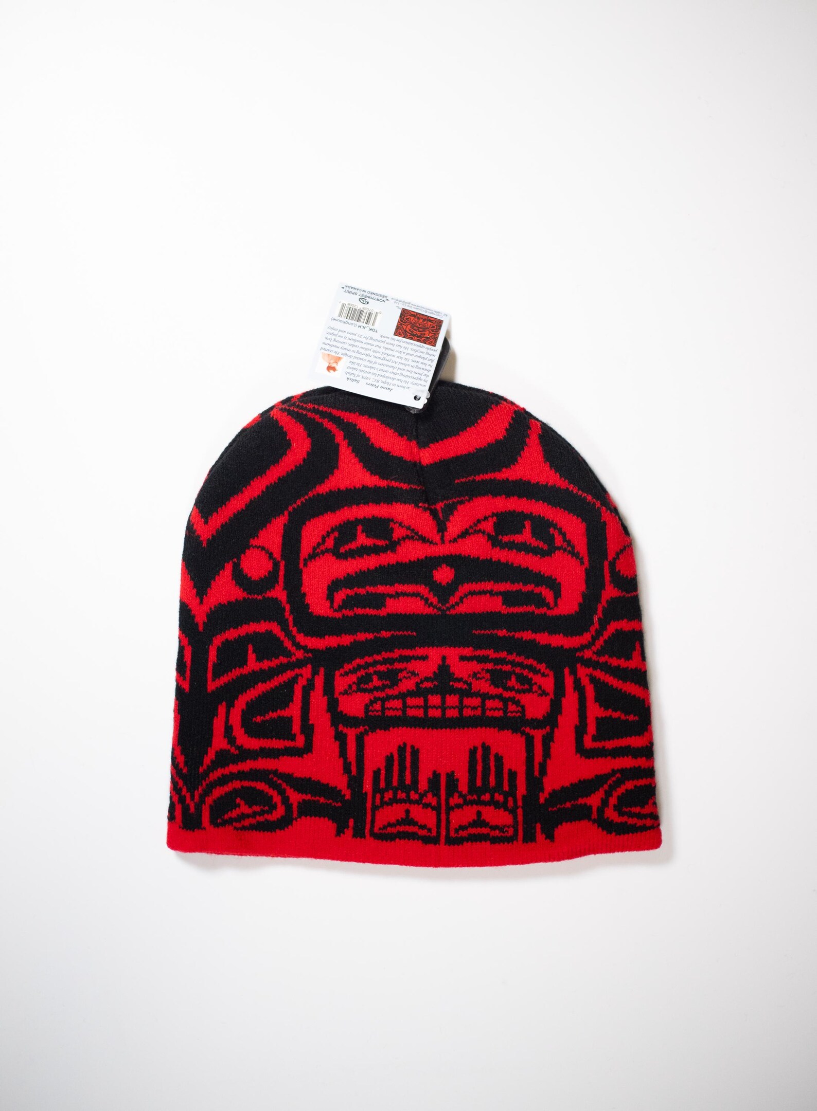 Salish 'longhouse' Design by Jason Peters Knitted Toque Beanie Winter ...