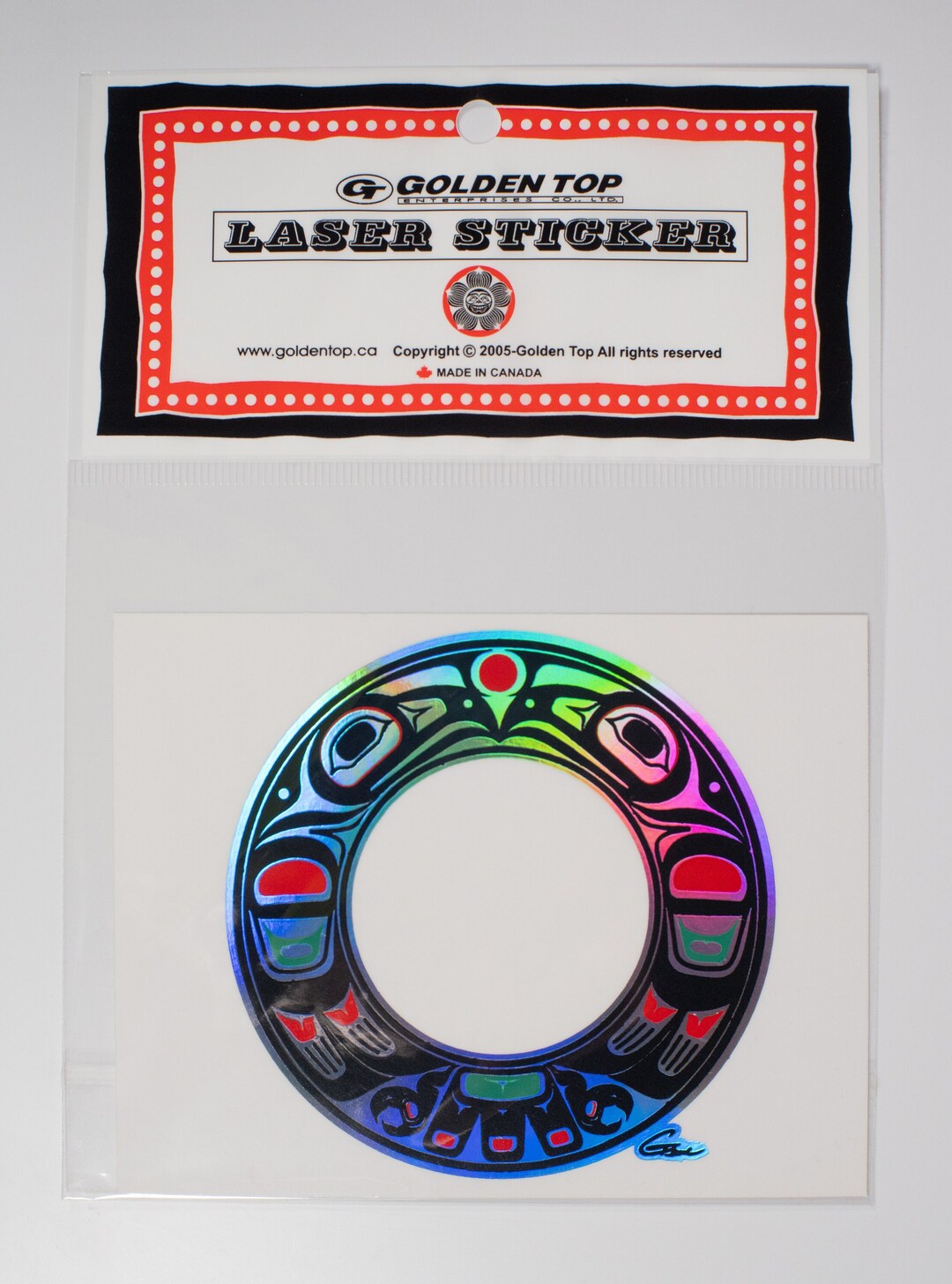 Indigenous Design 'round Eagle' by Gene Suyu Laser Sticker | Laptop ...