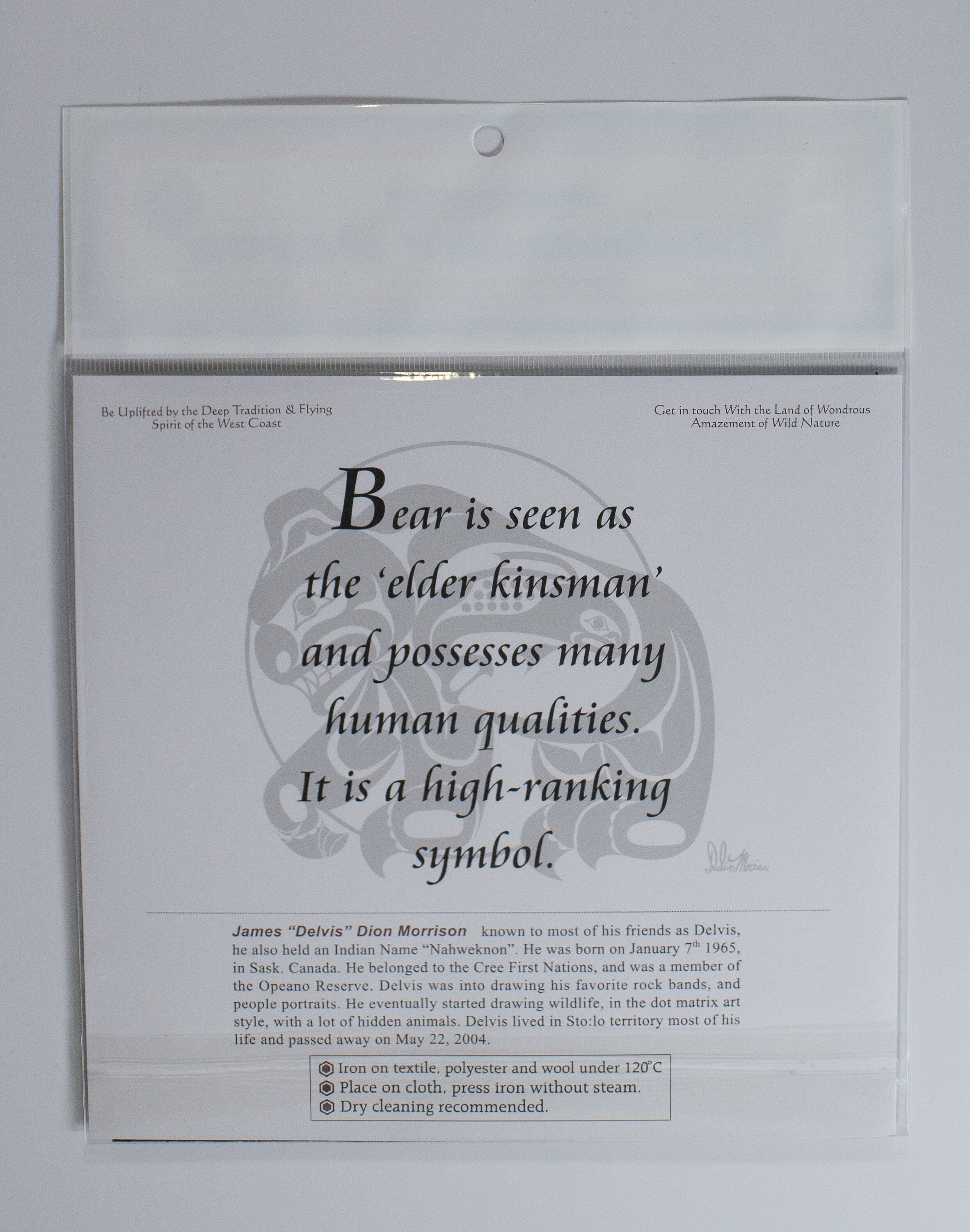 Cree 'bear' Indigenous Design by Delvis Morrison | Iron-on 19cm ...