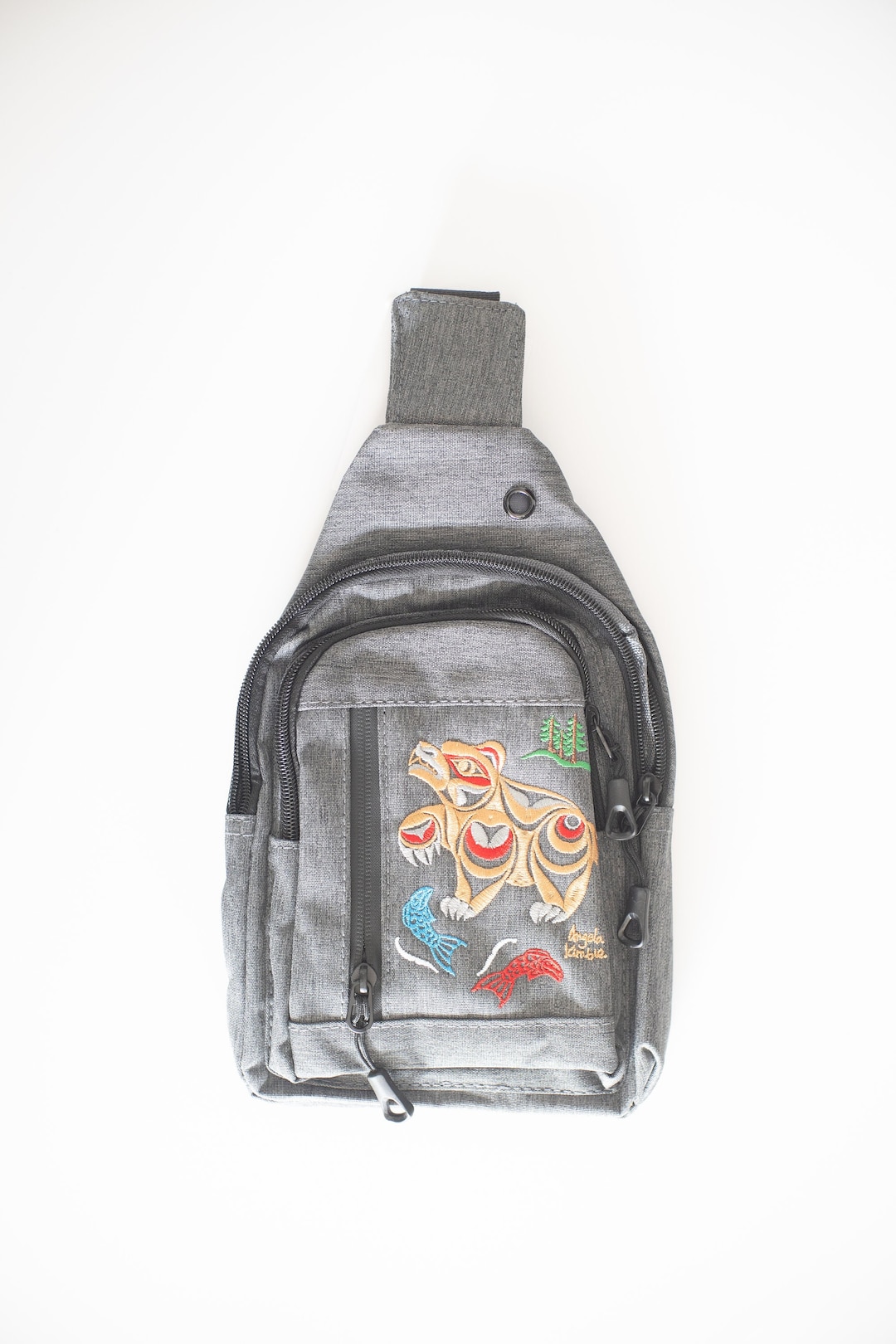Coast Salish 'bear & Salmon' by Angela Kimble Embroidered Indigenous ...