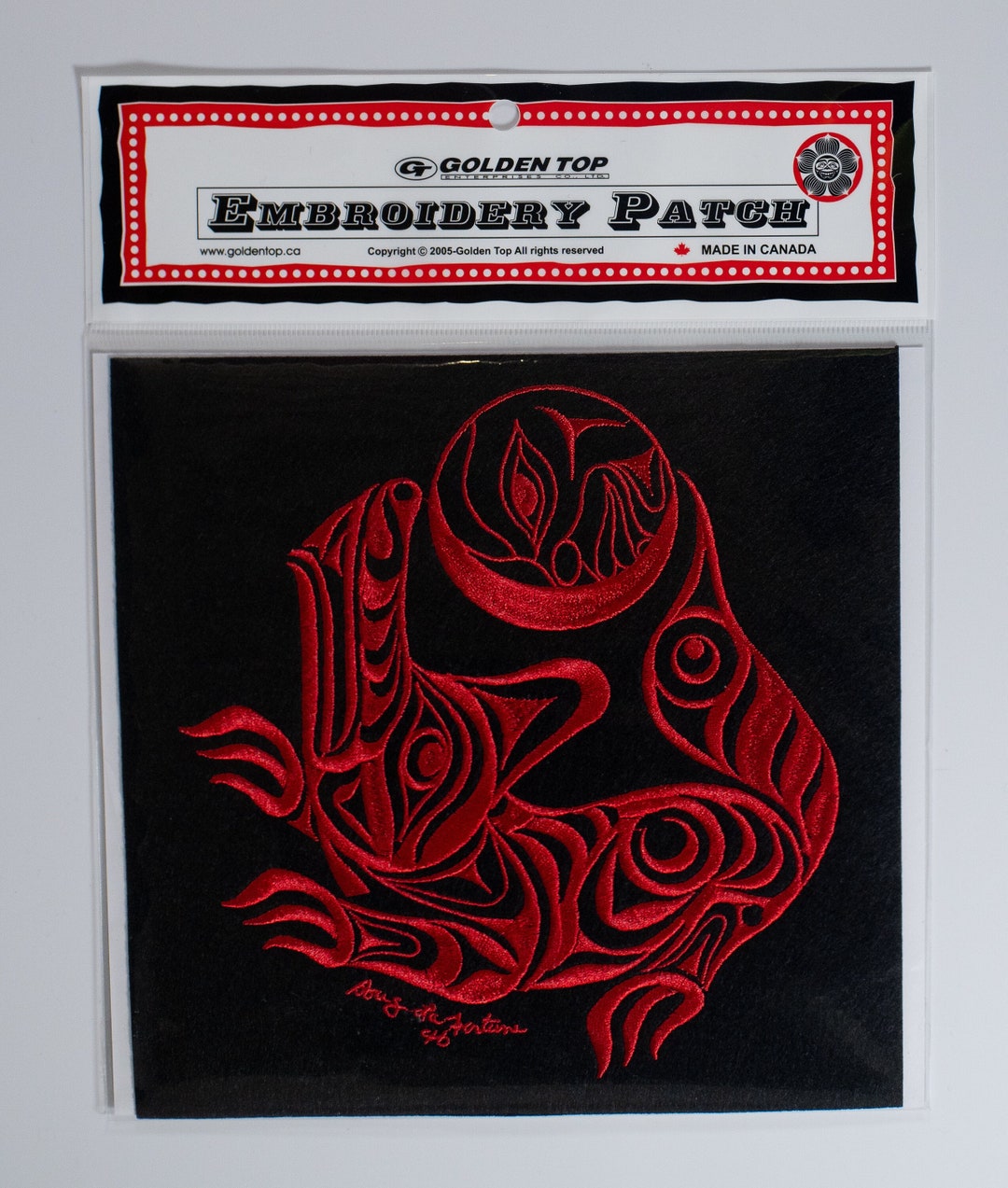 Coast Salish 'wolf' Indigenous Design by Doug Lafortune | Iron-on 19cm ...
