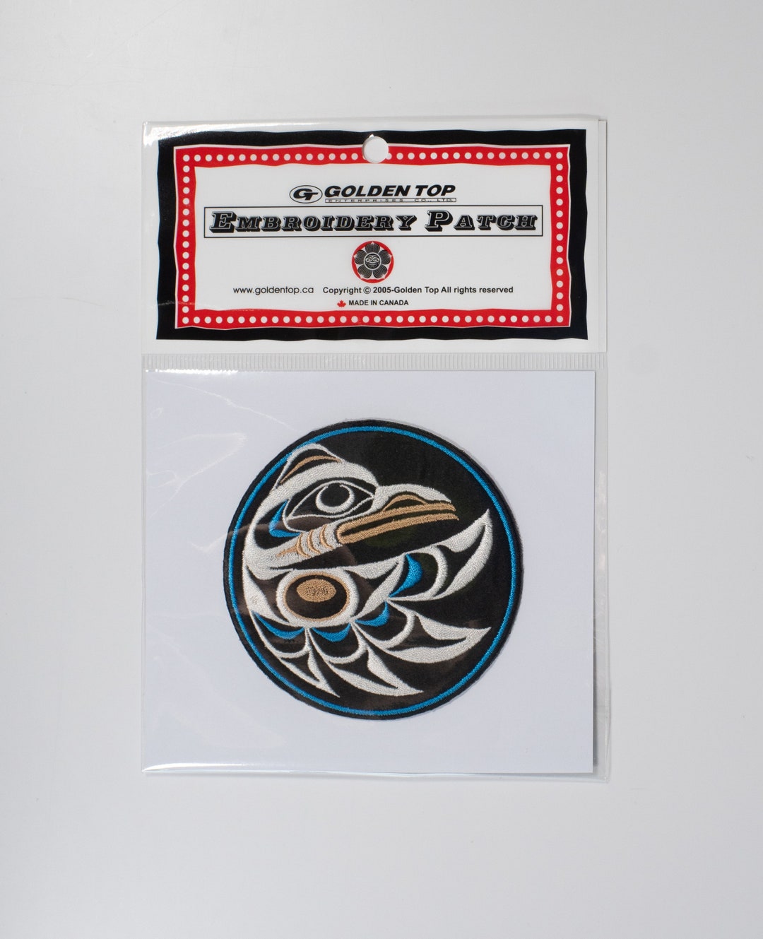 Coast Salish 'round Raven' Design by Douglas Horne | Iron-on 10cm ...