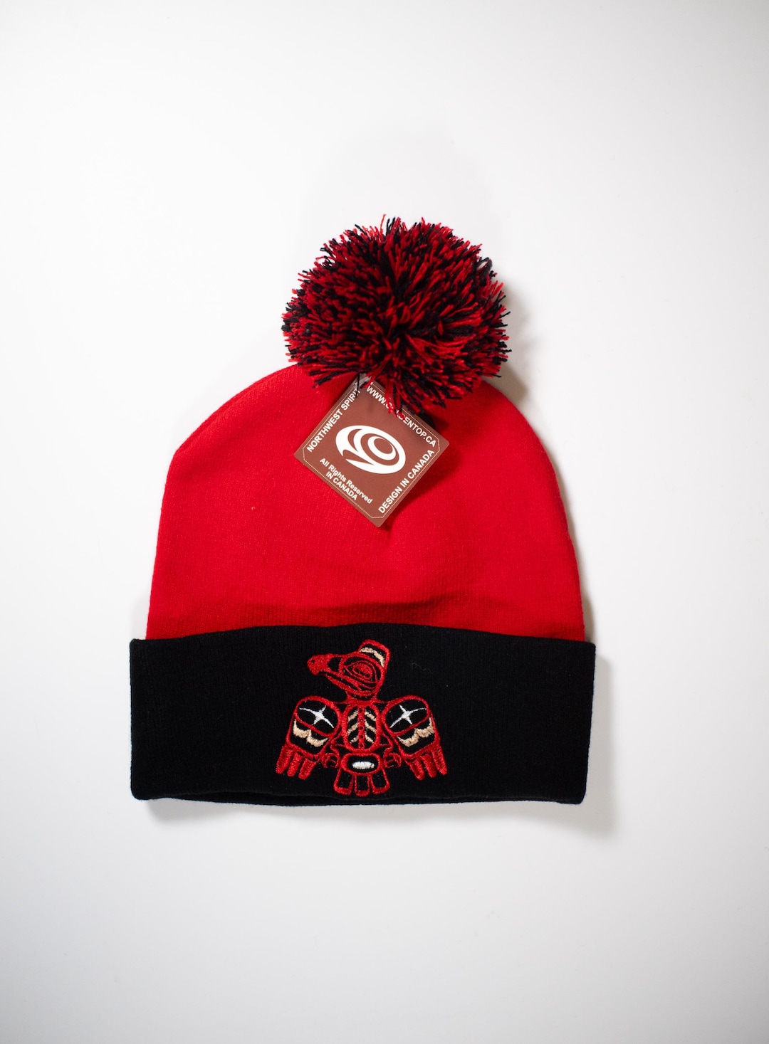 First Nations 'power Eagle' by Gene Suyu Pom Pom Toque Beanie Hat ...