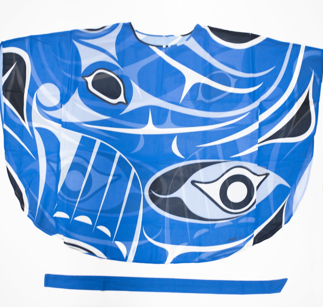 Nuxalk 'sisiutl' Indigenous Design by Chazz Mack | Chiffon Poncho Top ...