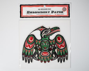 Coast Salish First Nations 'raven' Large Embroidered Patch Pacific ...
