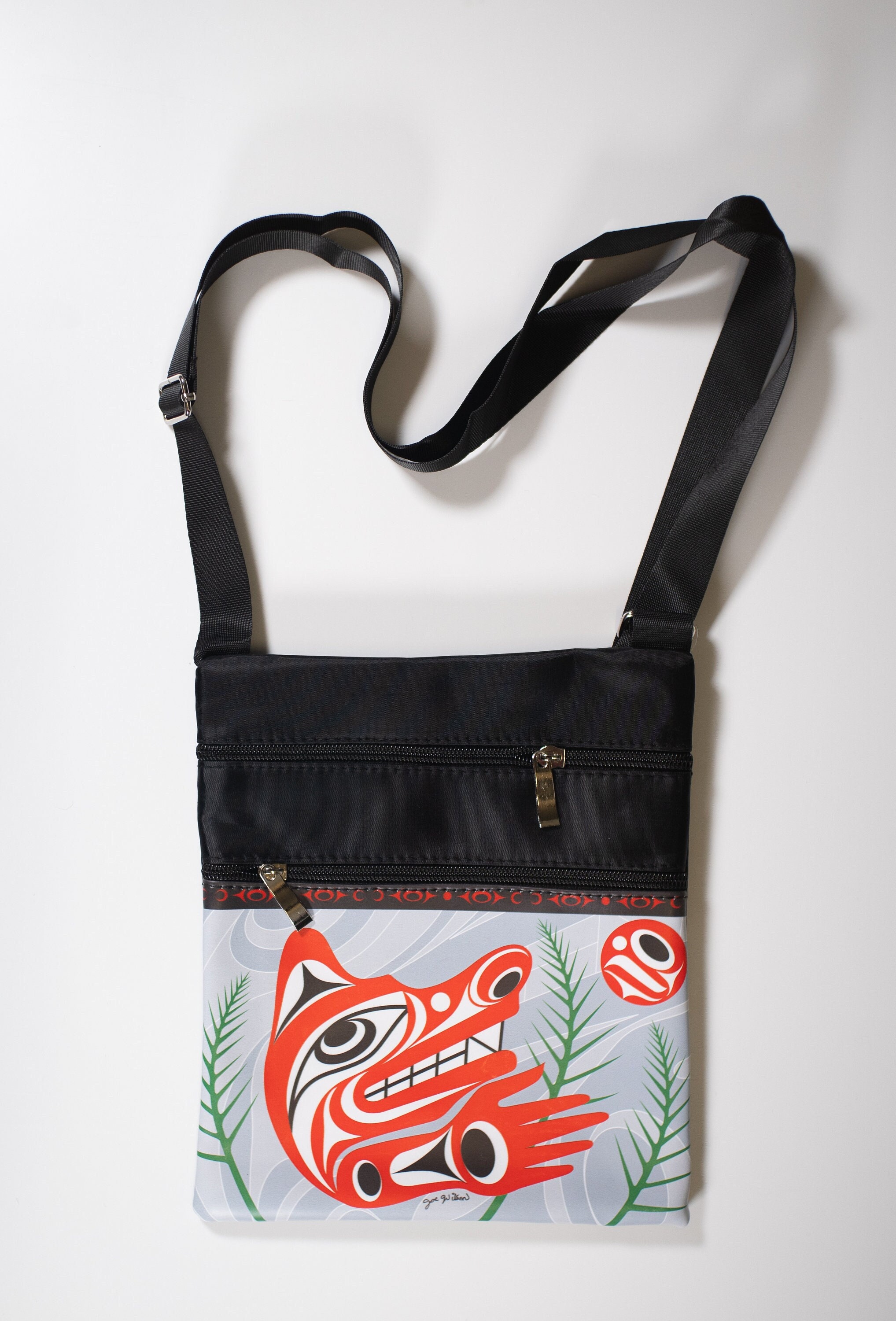 Salish 'wolf Harvest' Indigenous Design by Joe Wilson | Crossbody Purse ...