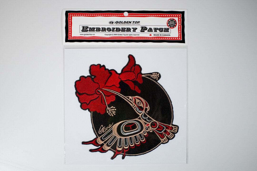 First Nations 'hummingbird' Design by Gene Suyu | Iron-on 18cm ...