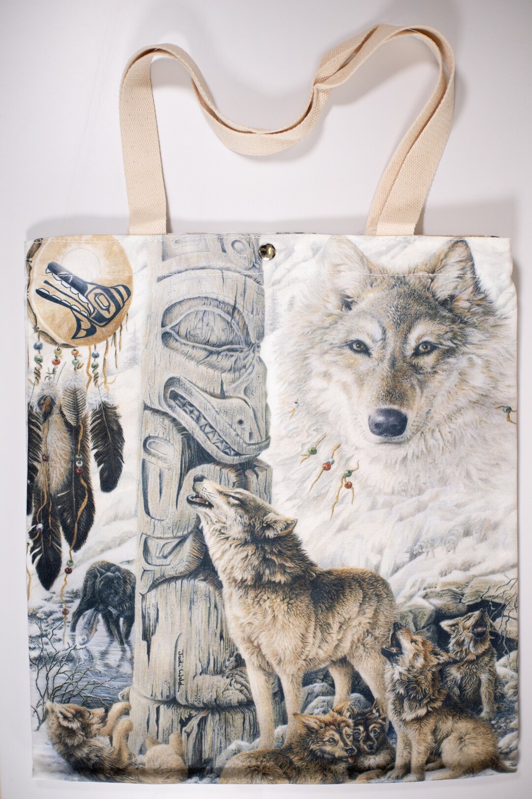 Indigenous Design 'wolf' by Judi Wildtote Bag | Pacific North West ...
