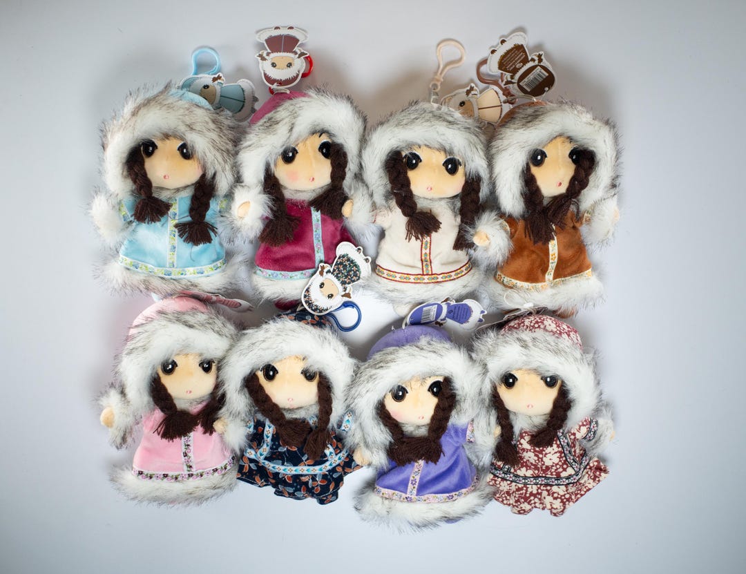 8" Baby Inuit Plush Doll Keychain | Poncho | Bag Purse Phone Charm ...