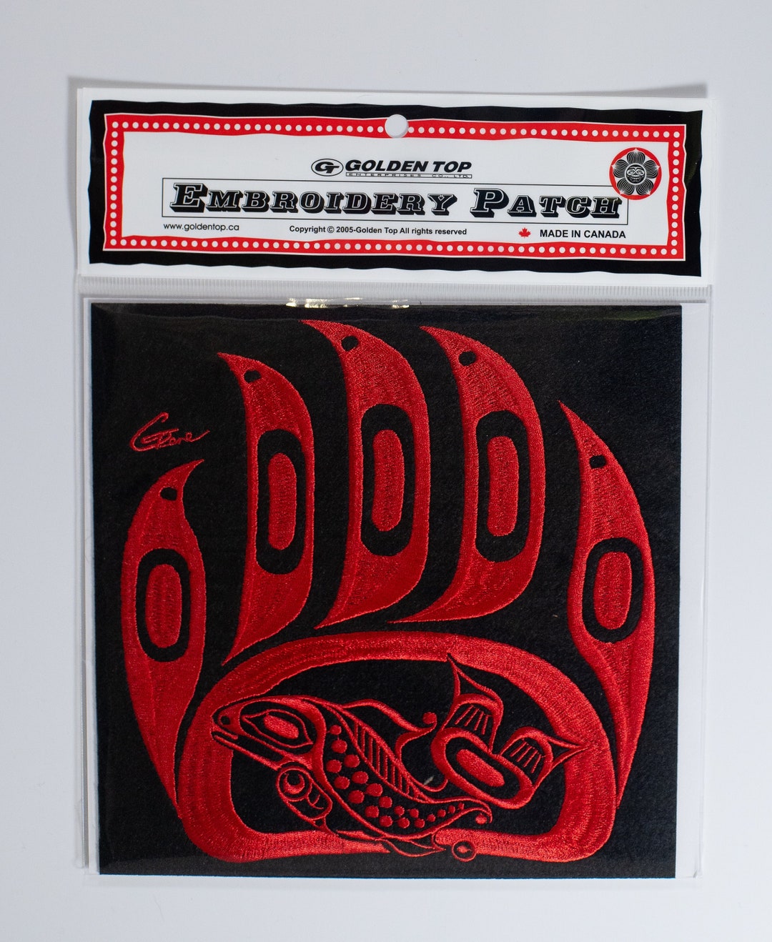 First Nations Design 'bear Paw' by Gene Suyu | Iron-on 19cm Embroidered ...