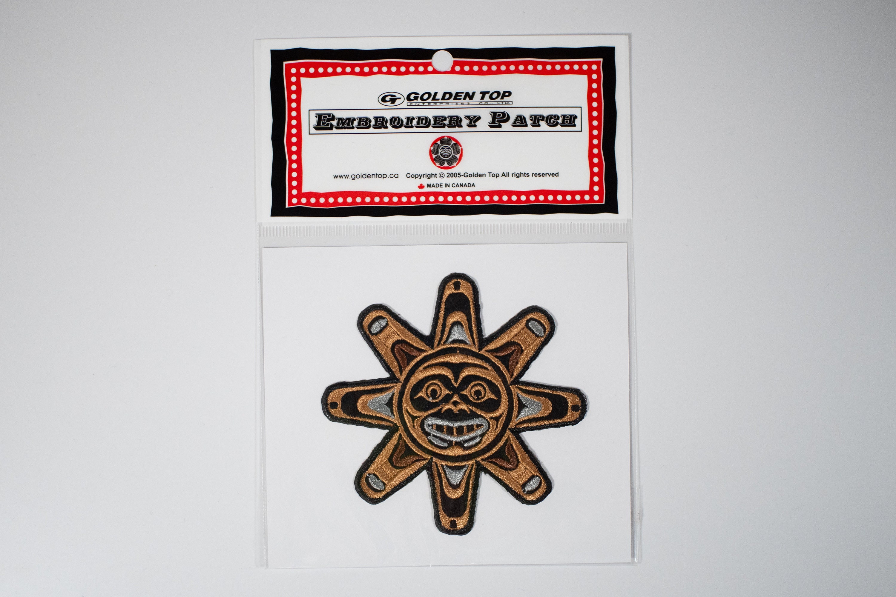 Haida 'sun' Design by Corey Bulpitt Iron-on 10cm Embroidered Patch ...