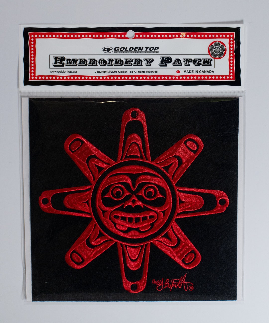 Haida 'sun' Indigenous Design by Corey Bulpitt | Iron-on 19cm ...