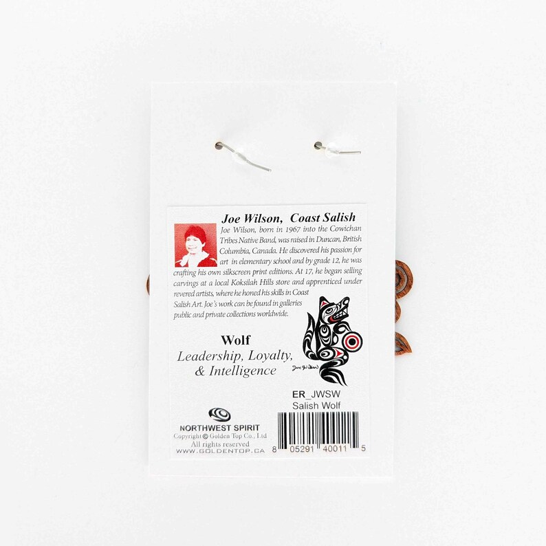 Coast Salish 'salish Wolf' Indigenous Design by Joe Wilson Wooden Drop ...