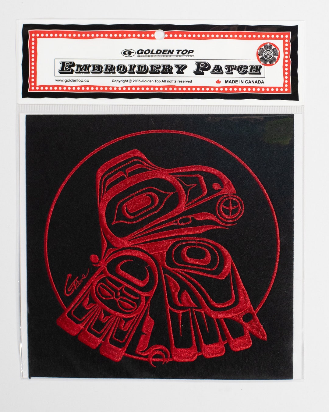 First Nations 'raven' by Gene Suyu | Large Iron-on 19cm Embroidered ...