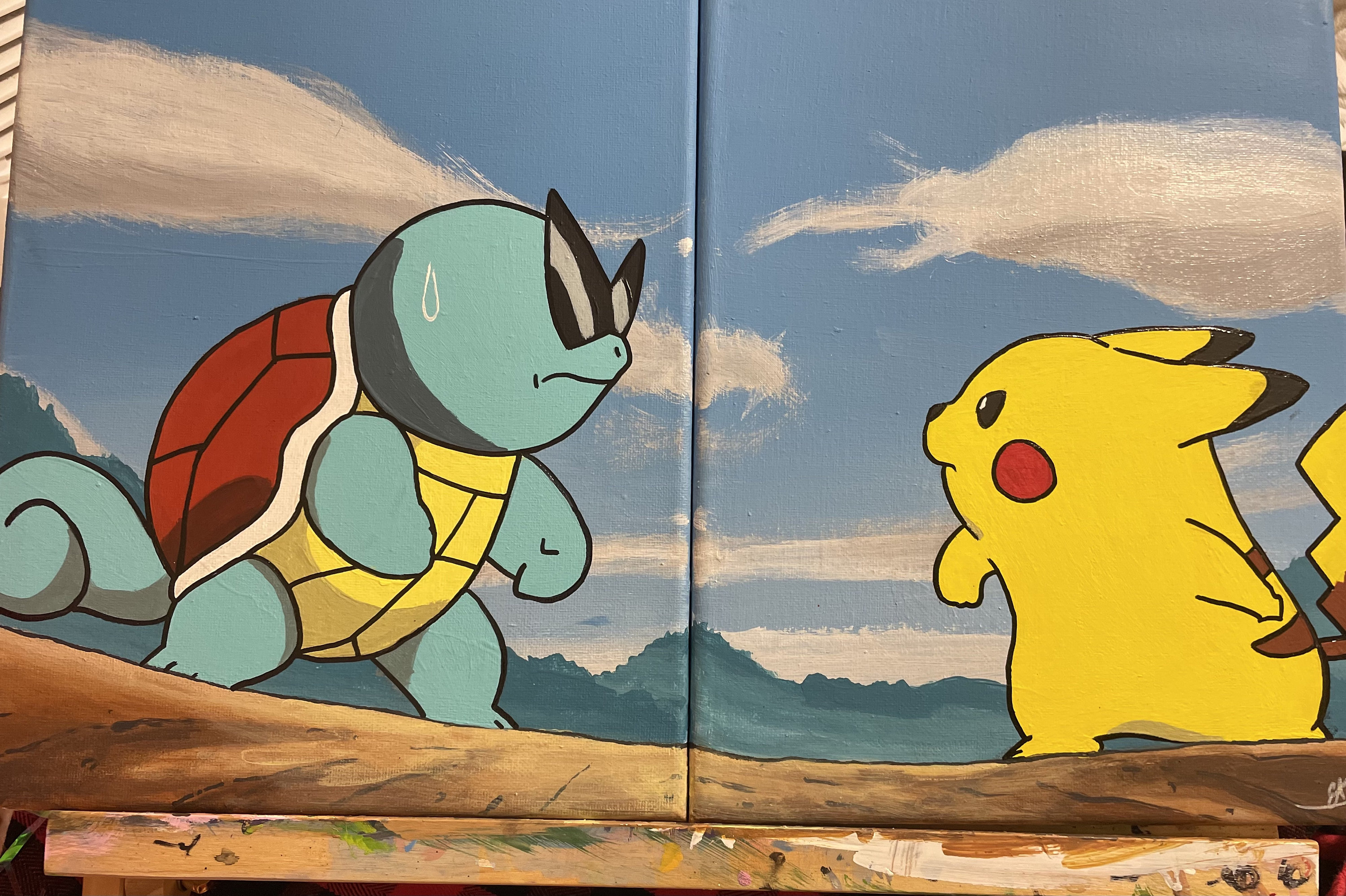Pikachu Vs Squirtle Stand Off - Etsy