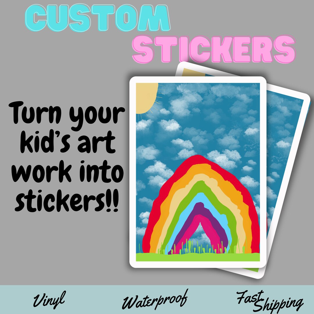 Kid's Drawing Turned Into a Custom Sticker, Cute Sticker, Kid Gift - Etsy