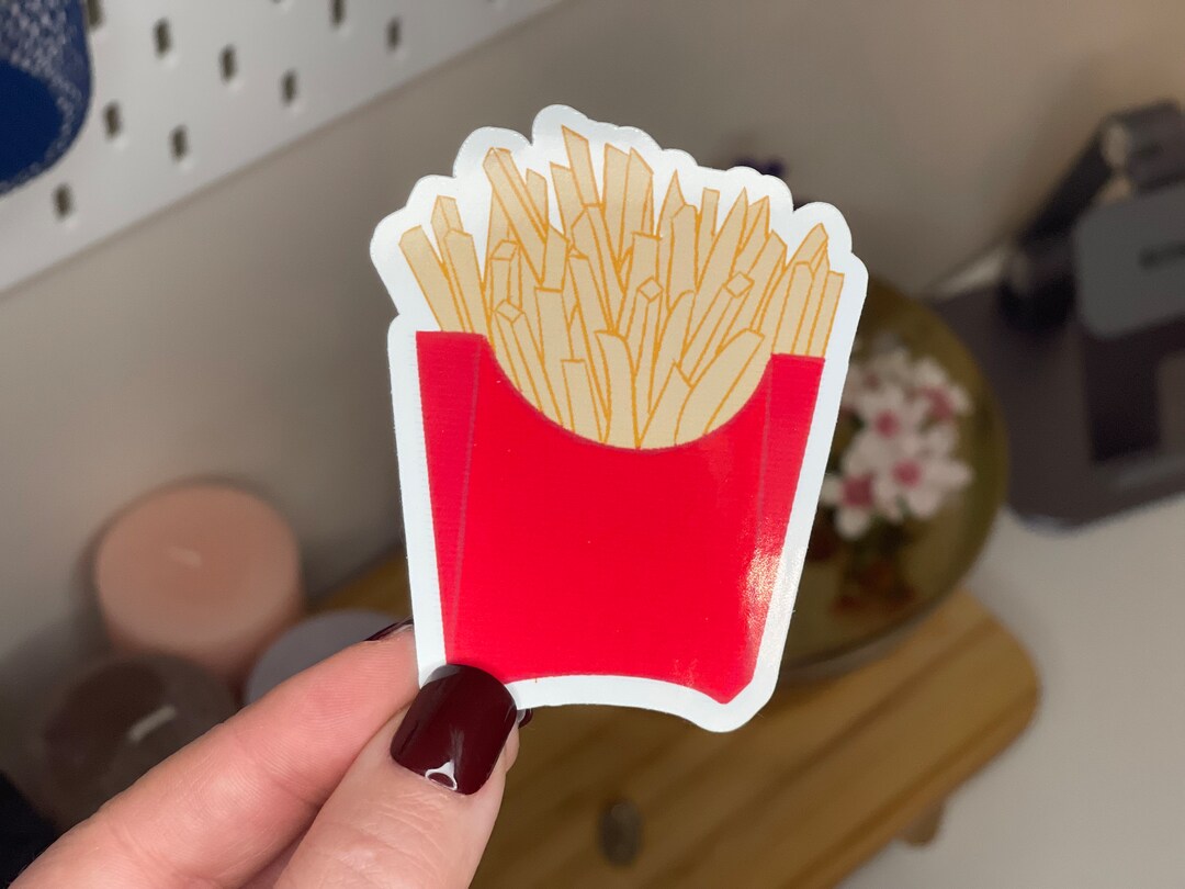 French Fry Sticker Food Sticker Water Bottle Sticker Waterproof - Etsy