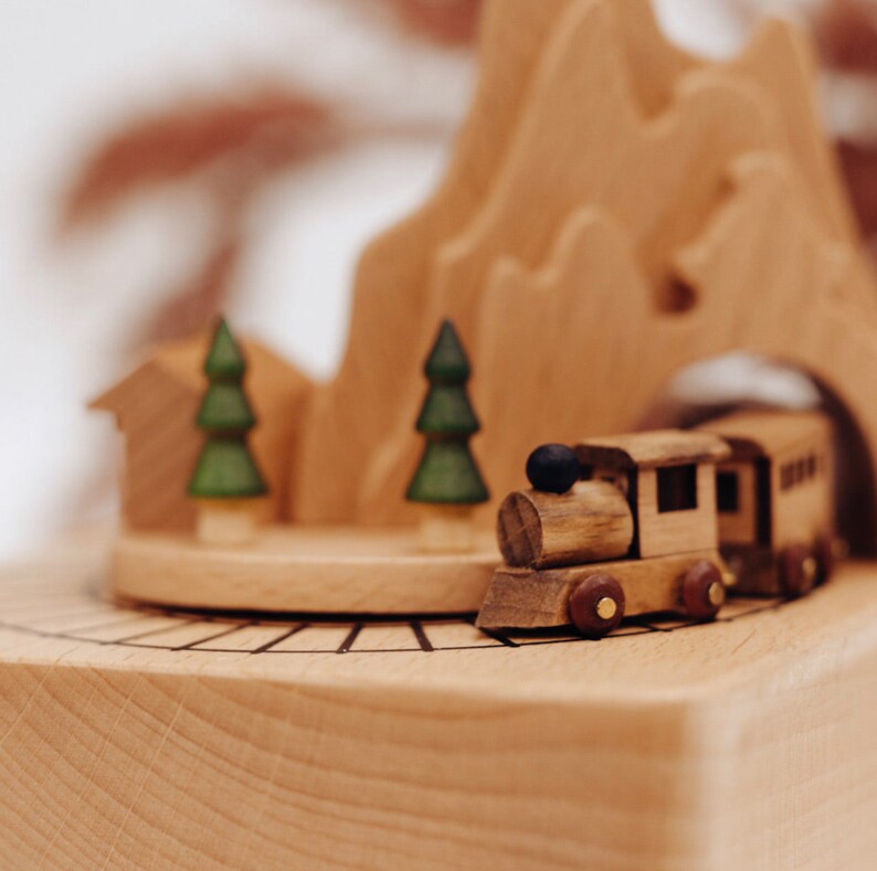 Wooden Musical Carousel Train - Etsy